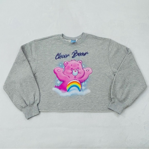 Care Bears | Tops | Care Bears Cheer Bear Gray Cropped Graphic Pullover ...